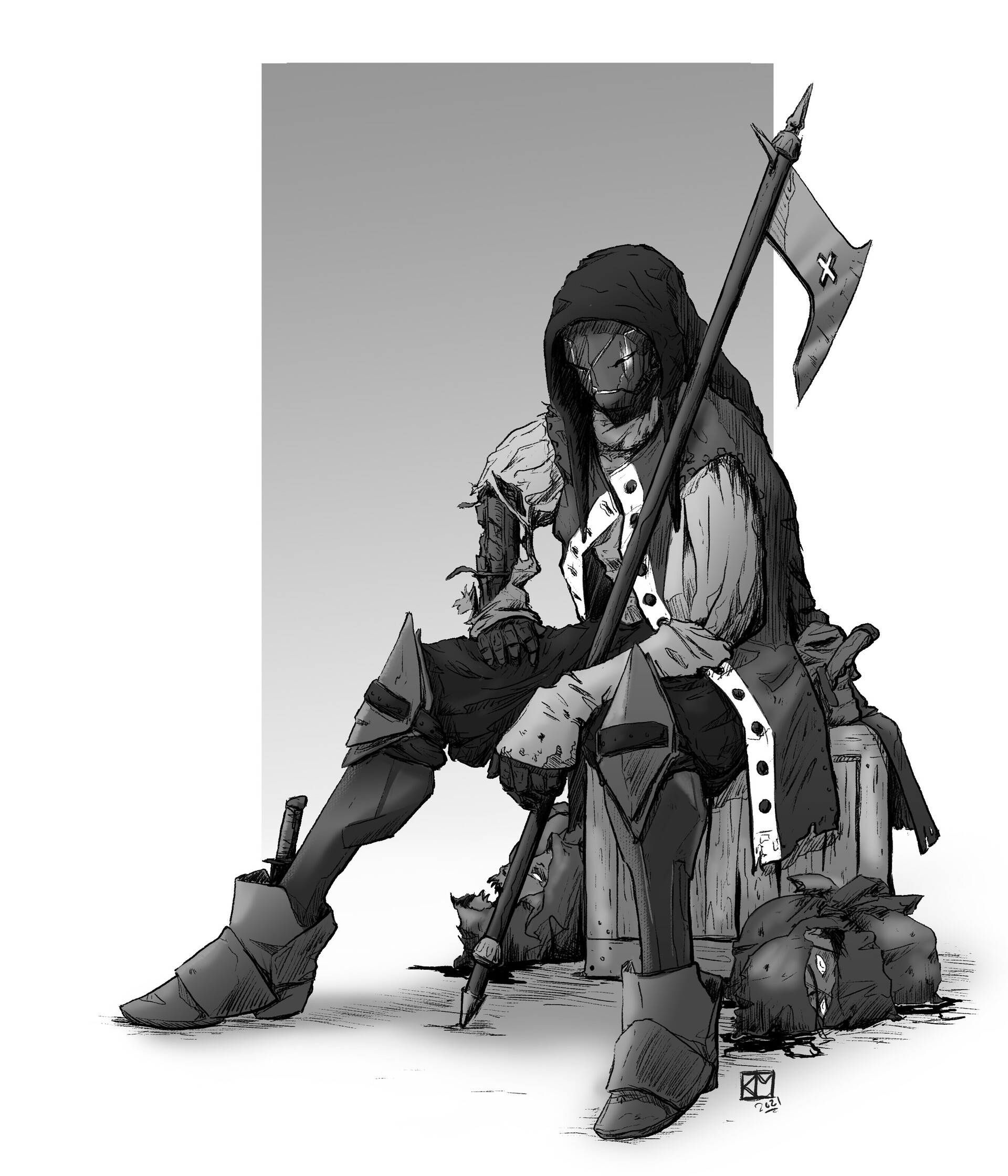 ArtStation - October Inks 4 : Axeman