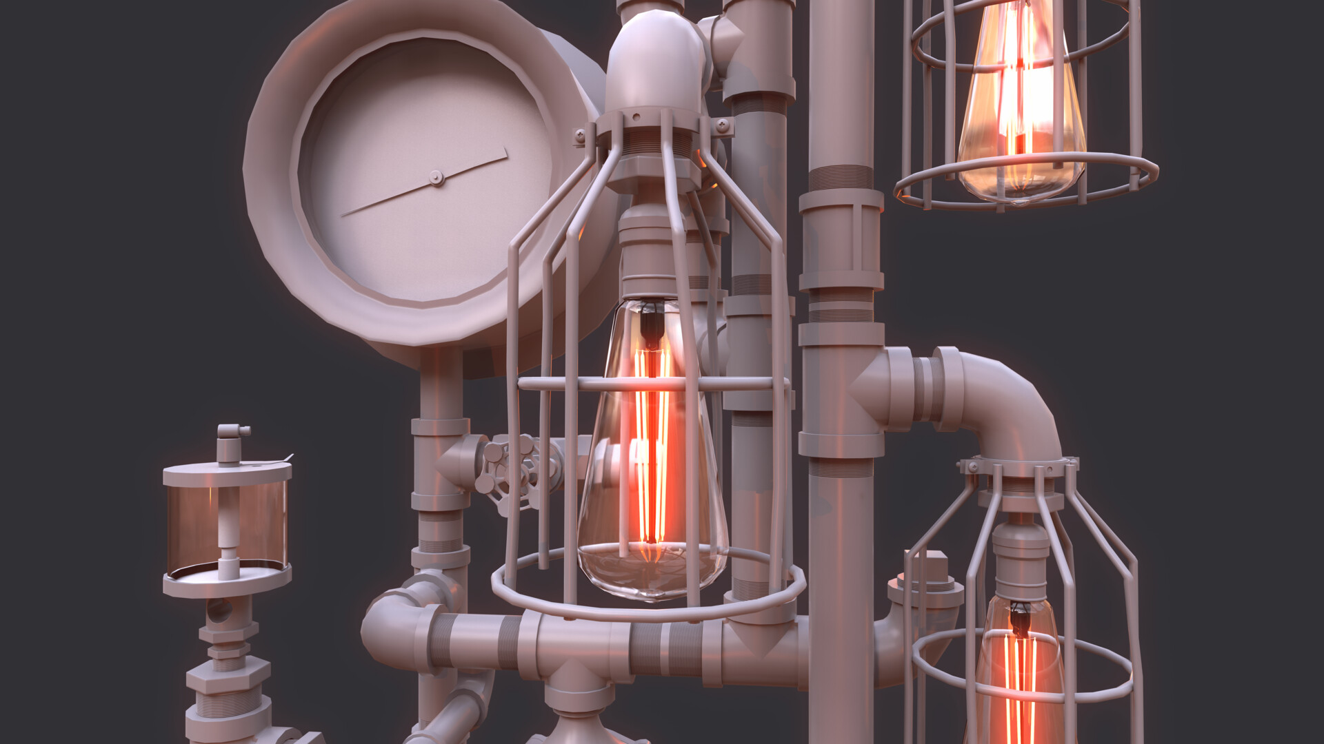 ArtStation - Steampunk_lamp_modelling