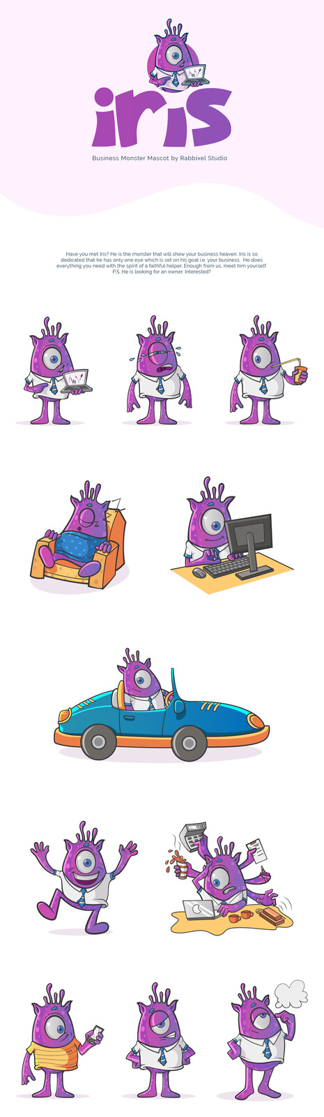 Rabbixel Studio - Iris- The Business Monster Mascot