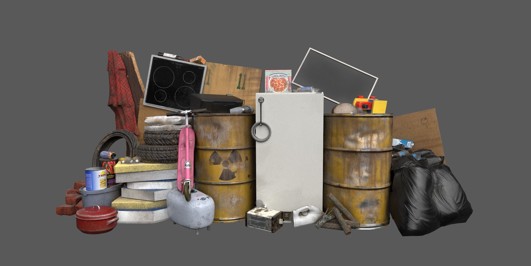 ArtStation - Pile of Trash Museum Exhibit