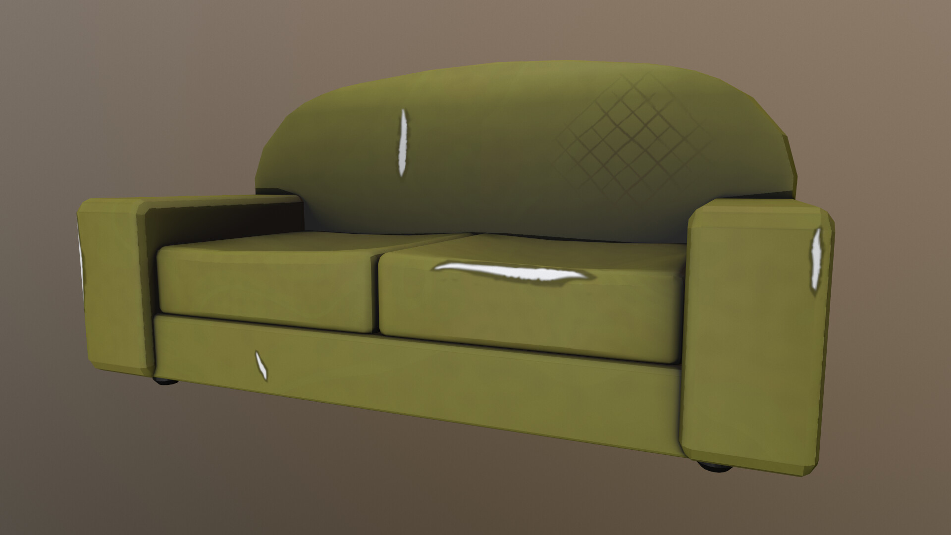 ArtStation - Old Couch High Poly and Low Poly