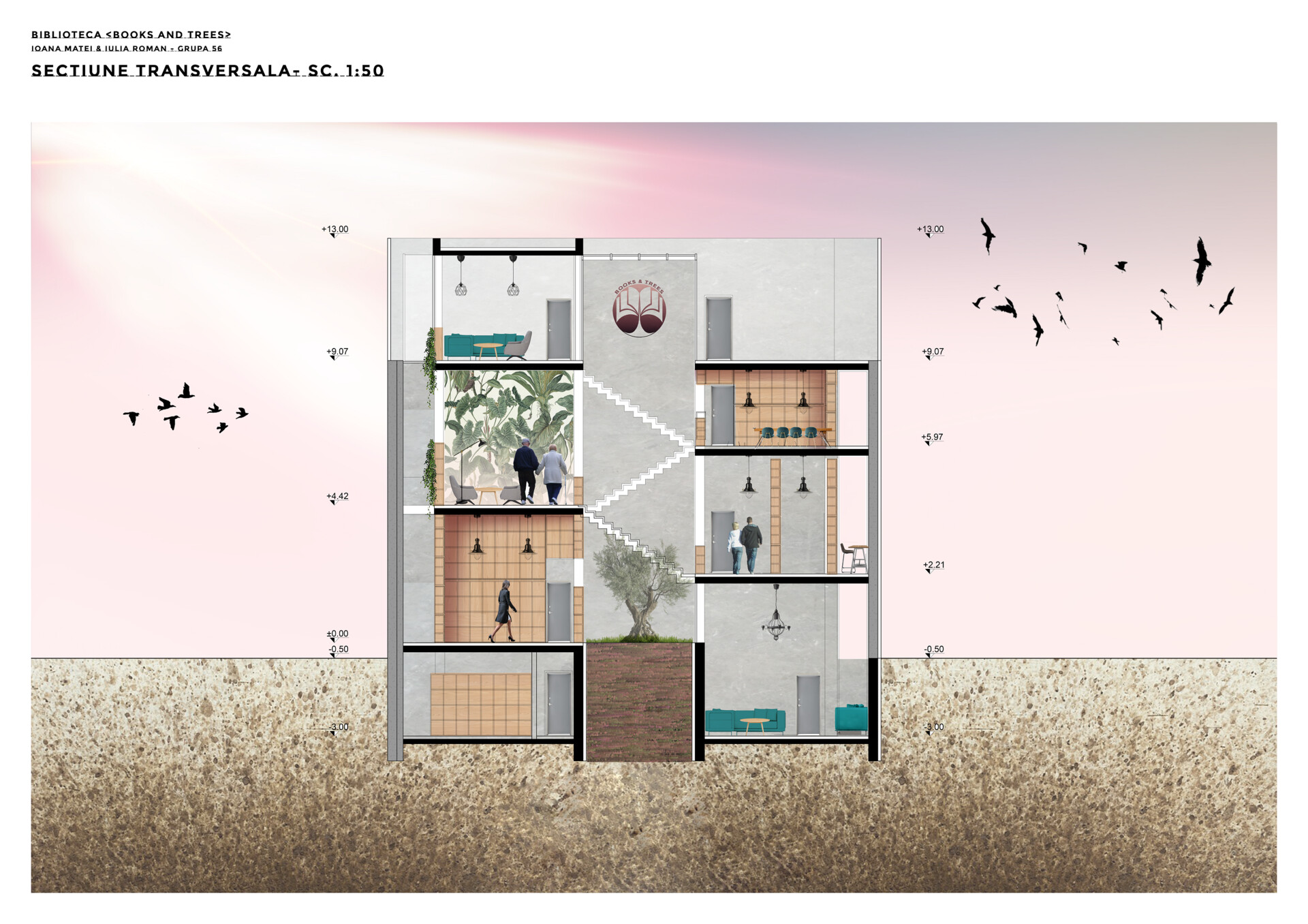 Arh. Iulia Alexandra Roman - Cafe and Book store / Carturesti - All ...