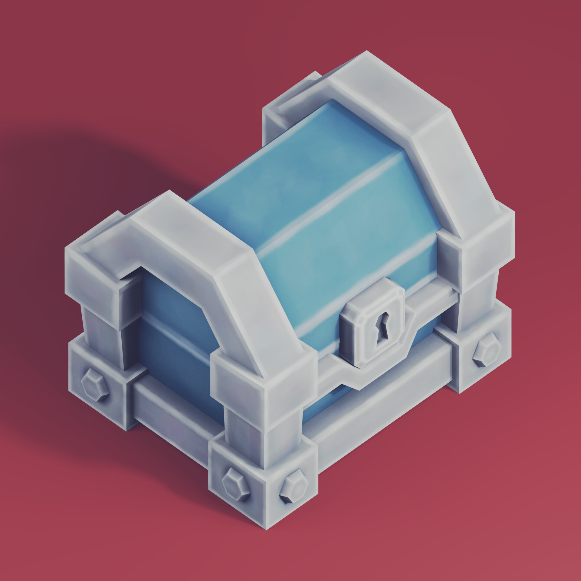 ArtStation - Low Poly Iron Chest