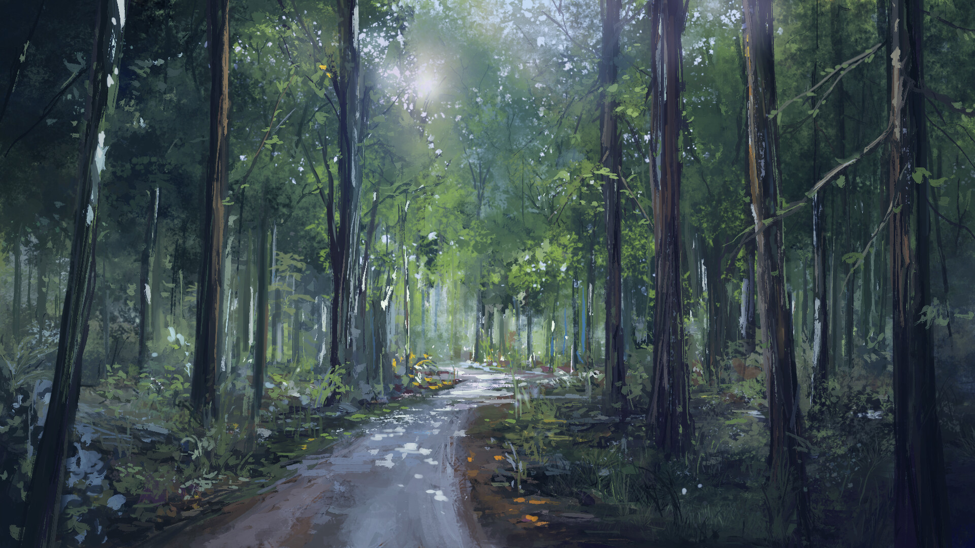ArtStation - Forest path & clearing