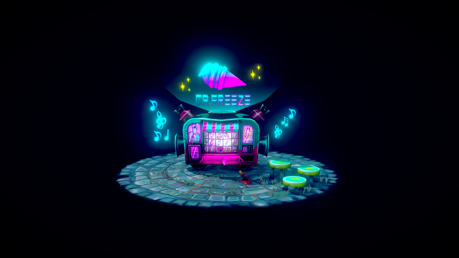 ArtStation - Mr. Freeze Cyber Punk Ice Cream Truck