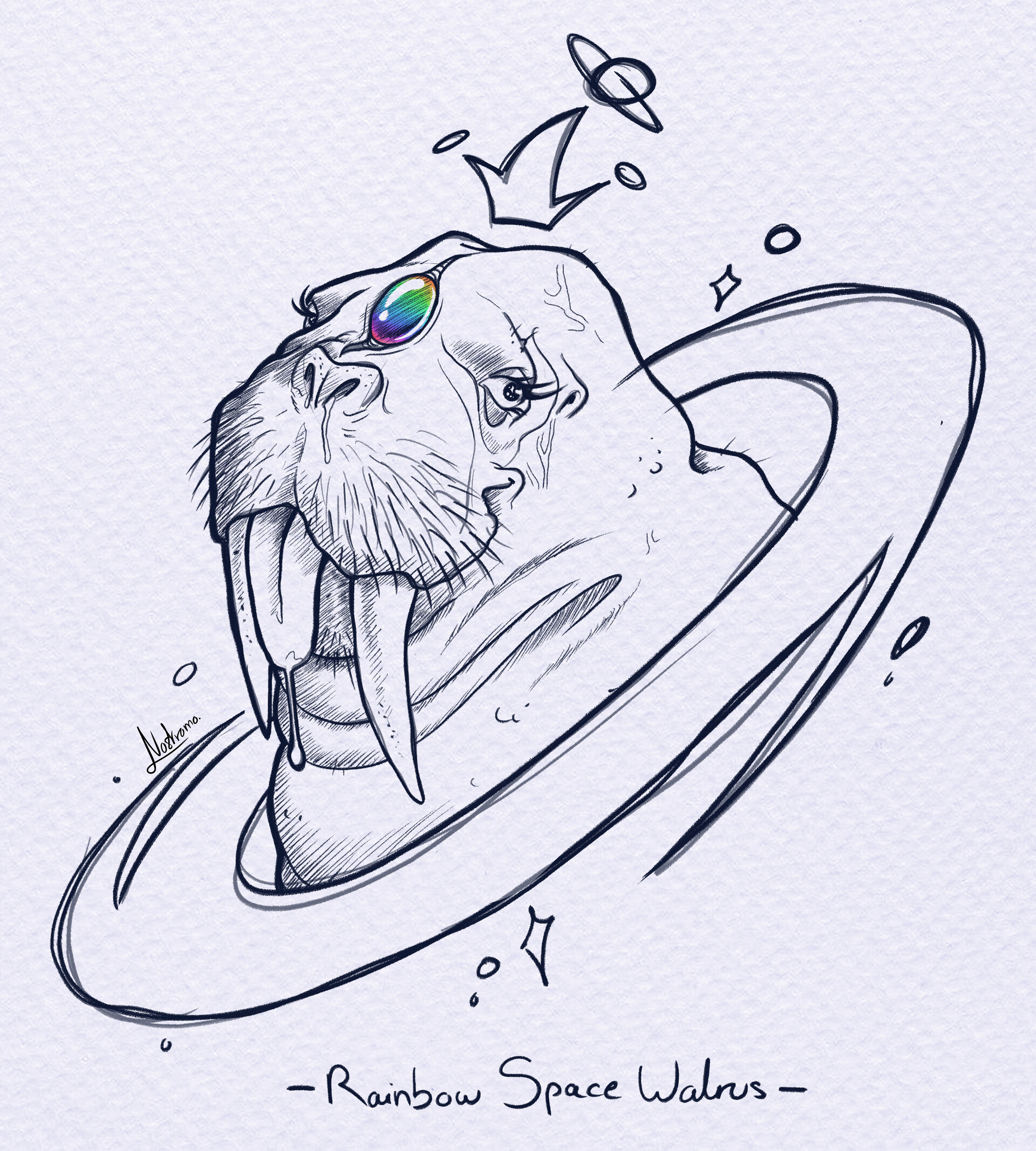 ArtStation - Botober Day 2: Rainbow Space Walrus