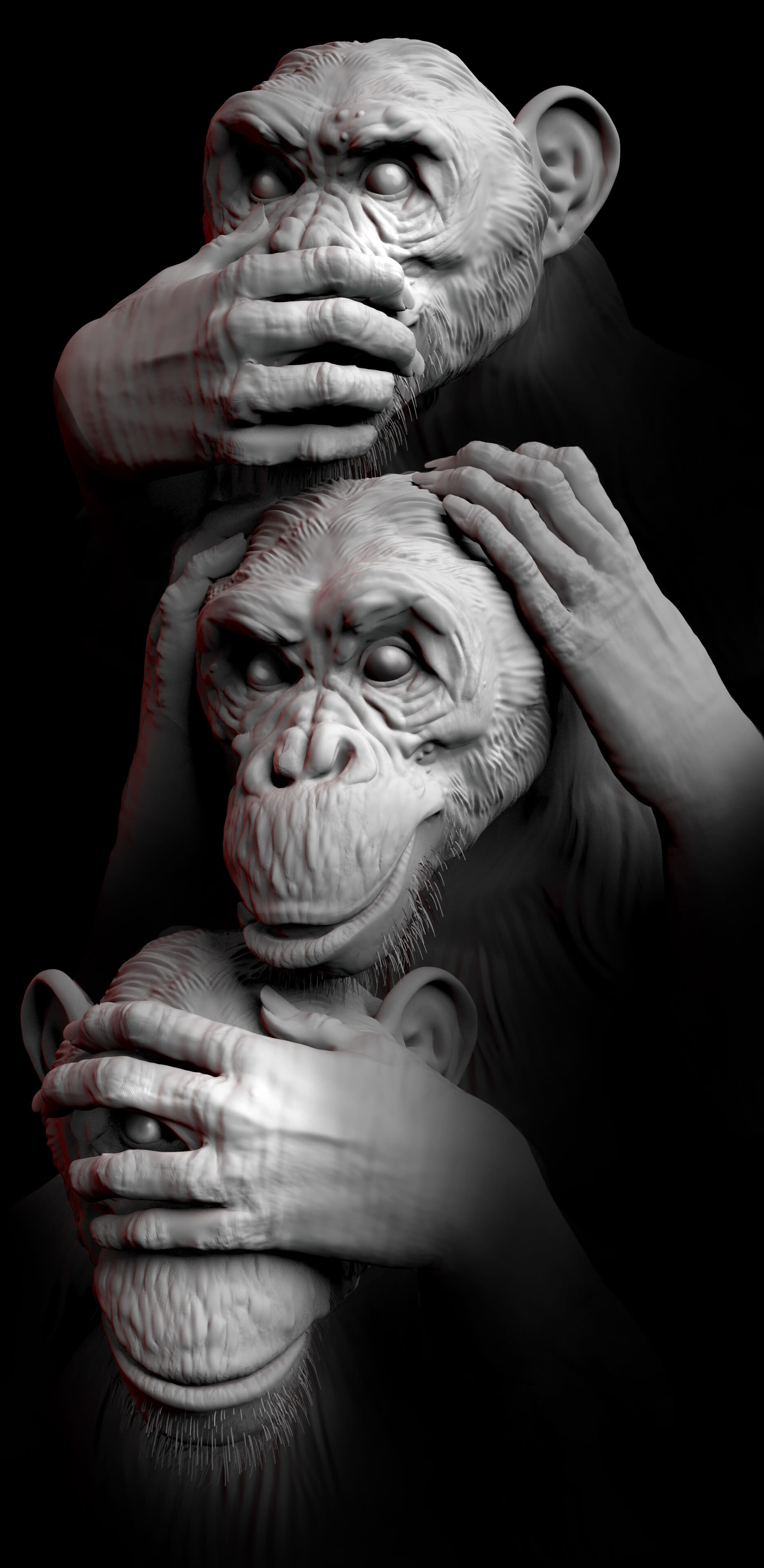 ArtStation - Three wise monkeys