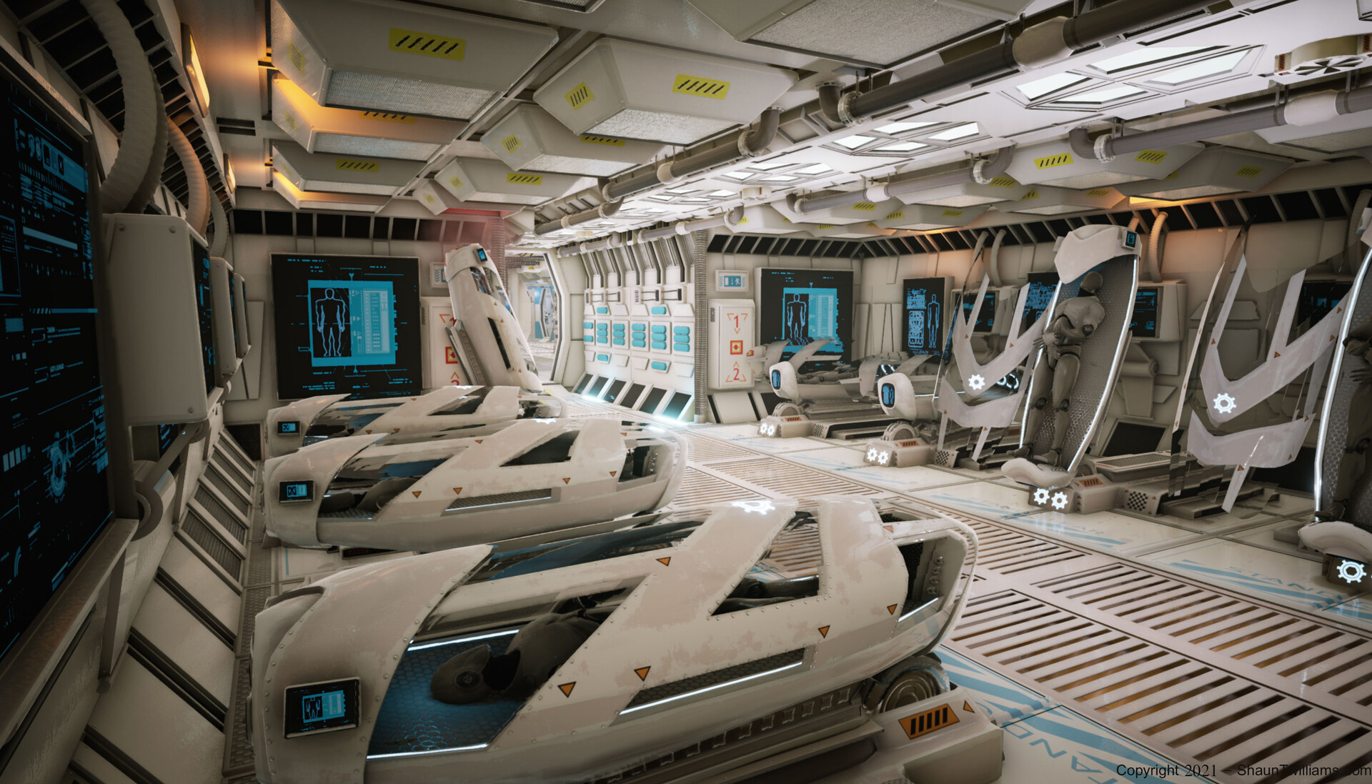 ArtStation - Work in Progress 2 Lab Sci-fi Modular Low poly kitbash