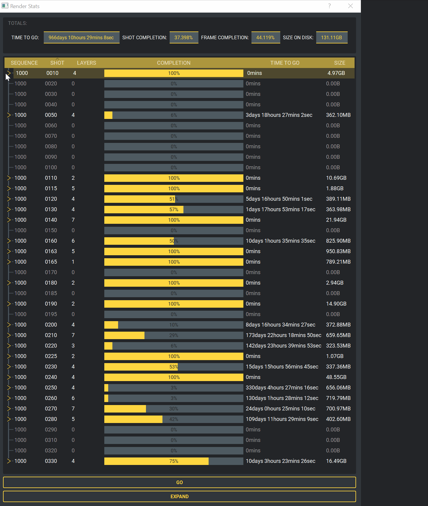 Nick Beaufait - Render Stats Python Script