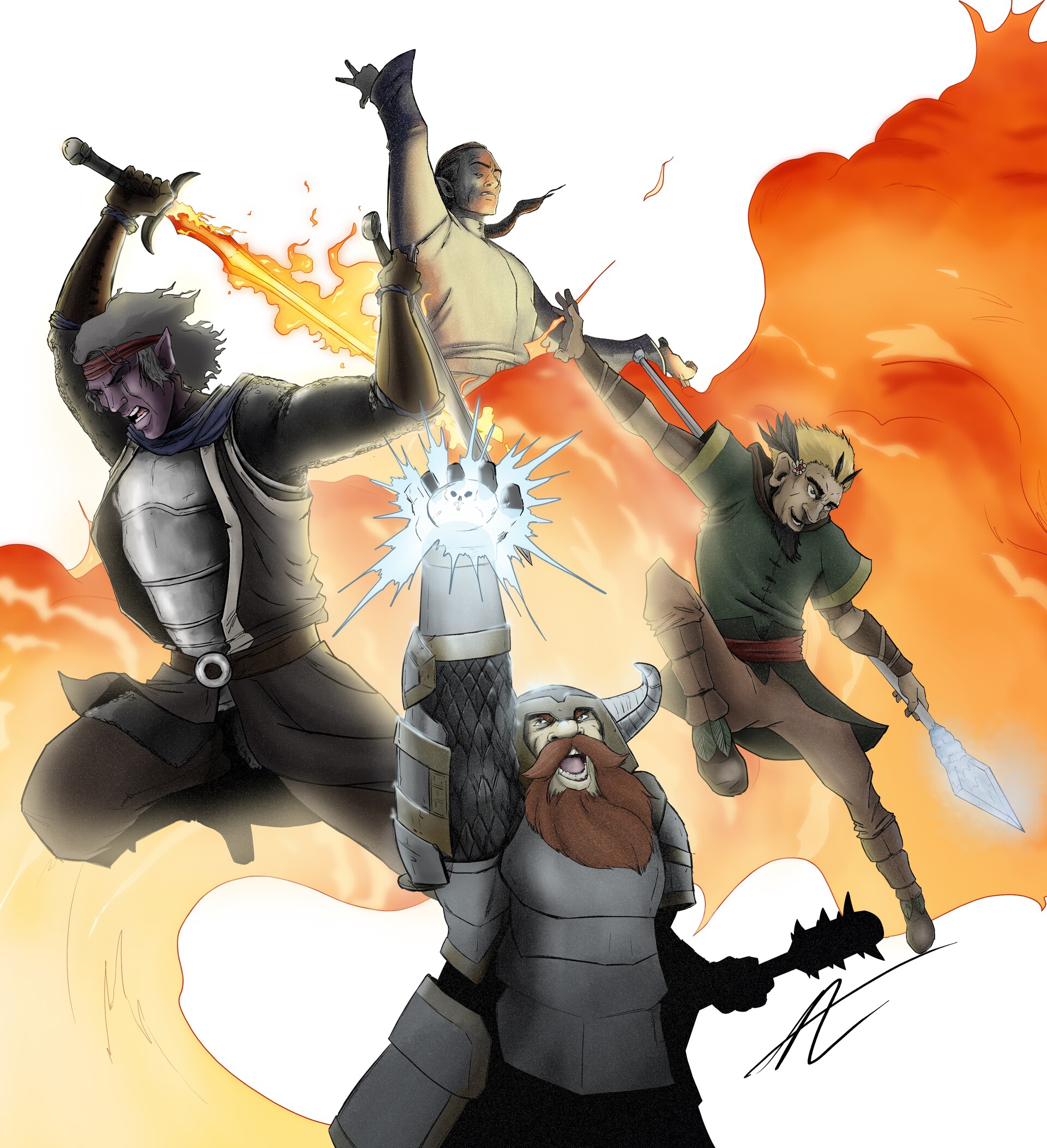 ArtStation - DnD - My old high school party.