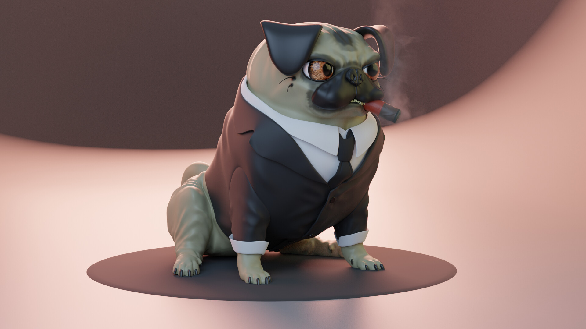 ArtStation - Perrito Pug el Agente Frank / Pug Puppy Agent Frank