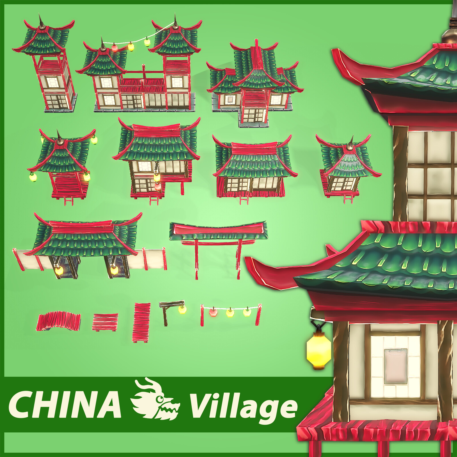 ArtStation - China RTS Fantasy Buildings