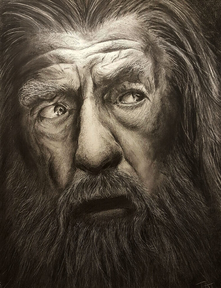 ArtStation - Gandalf in charcoal