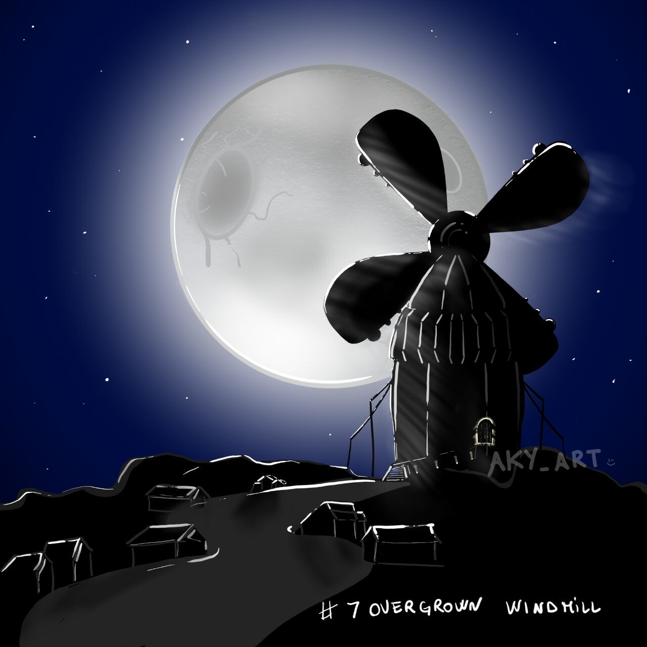 ArtStation - inktober - overgrown windmill