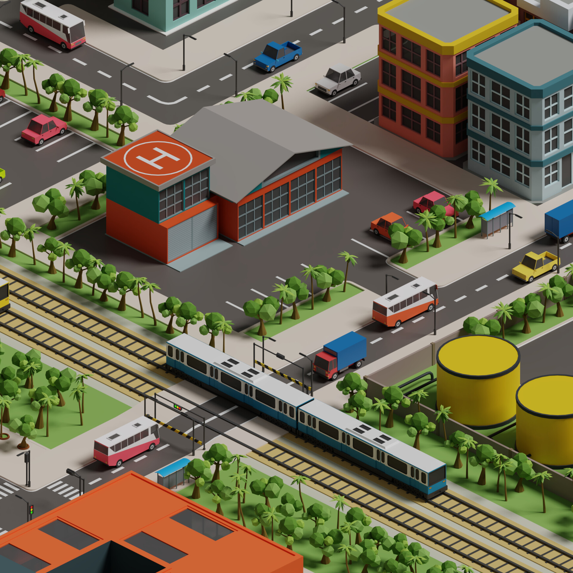 ArtStation - Low Poly Small Town