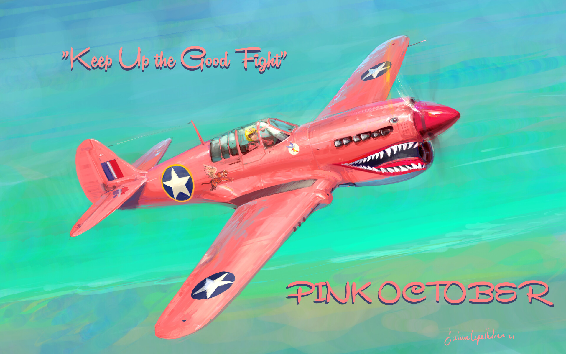 ArtStation - Pink Painted P40 Warhawk