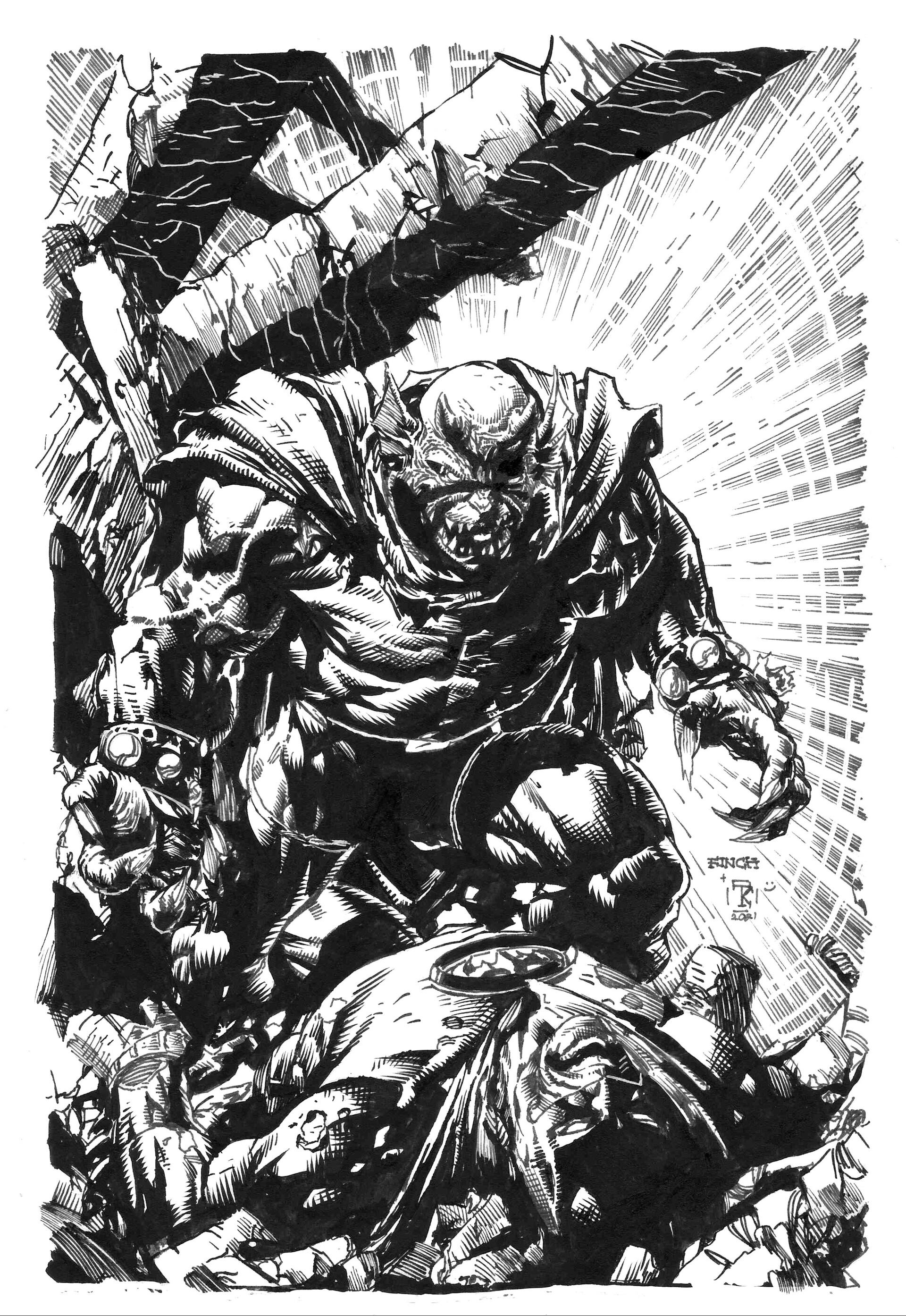 ArtStation - Etrigan vs Batman dave finch inks