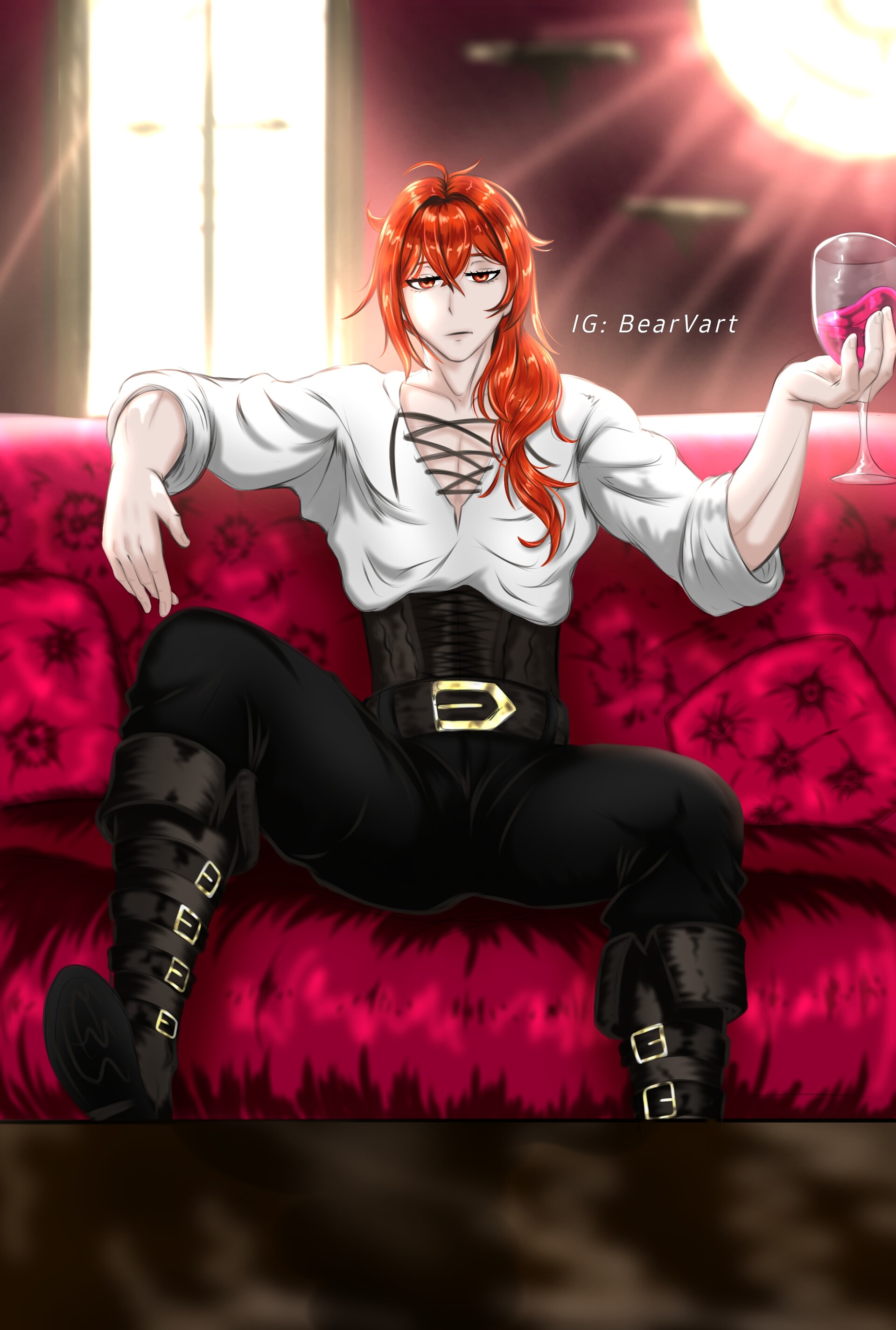 ArtStation - Diluc fanart, Genshin impact