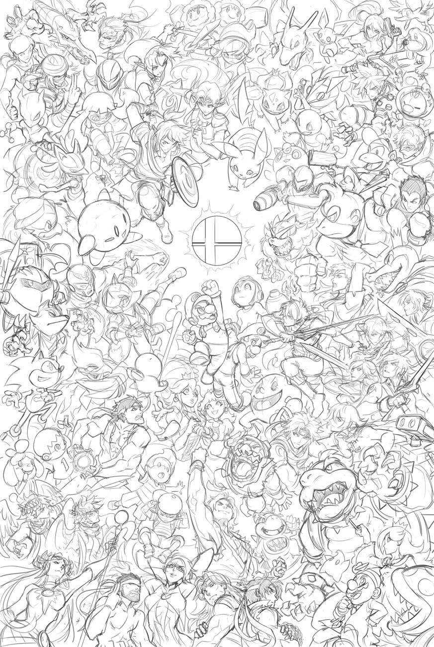 printable super smash bros ultimate coloring pages
