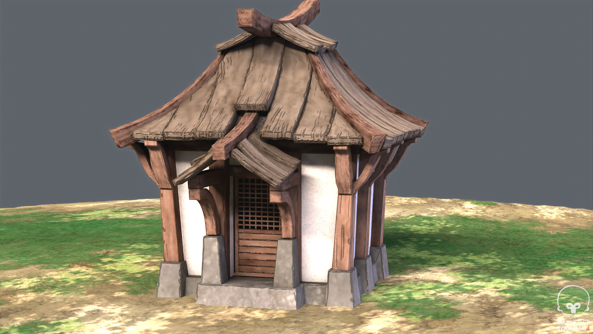 ArtStation - Cartoon-style (JPN Anime) wooden house