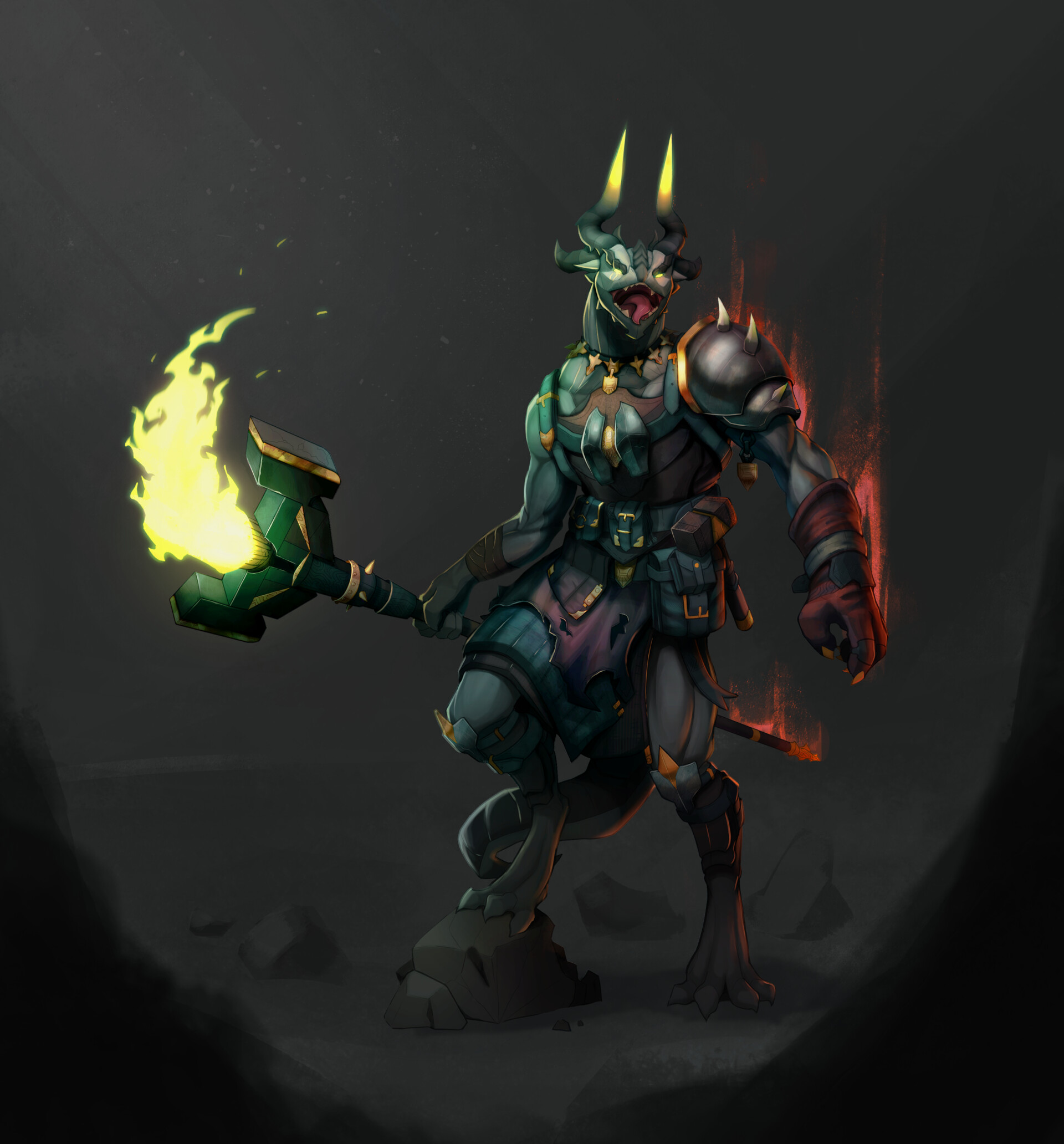 ArtStation - Draconic Blacksmith Warrior