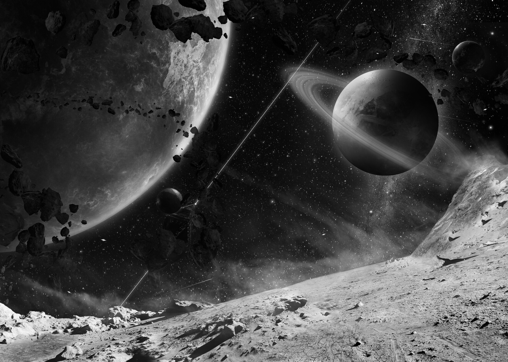 ArtStation - Flying rocks