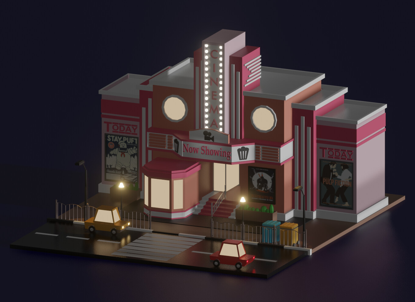 ArtStation - Cinema in the night
