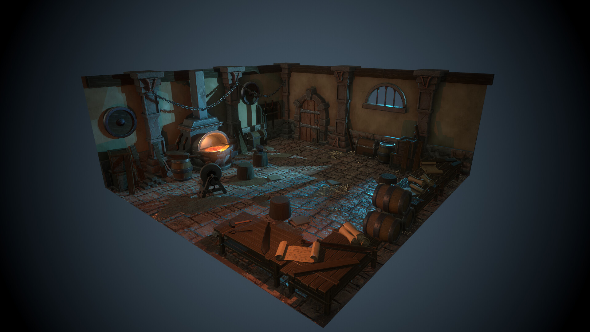 ArtStation - Blacksmith Forge Diorama