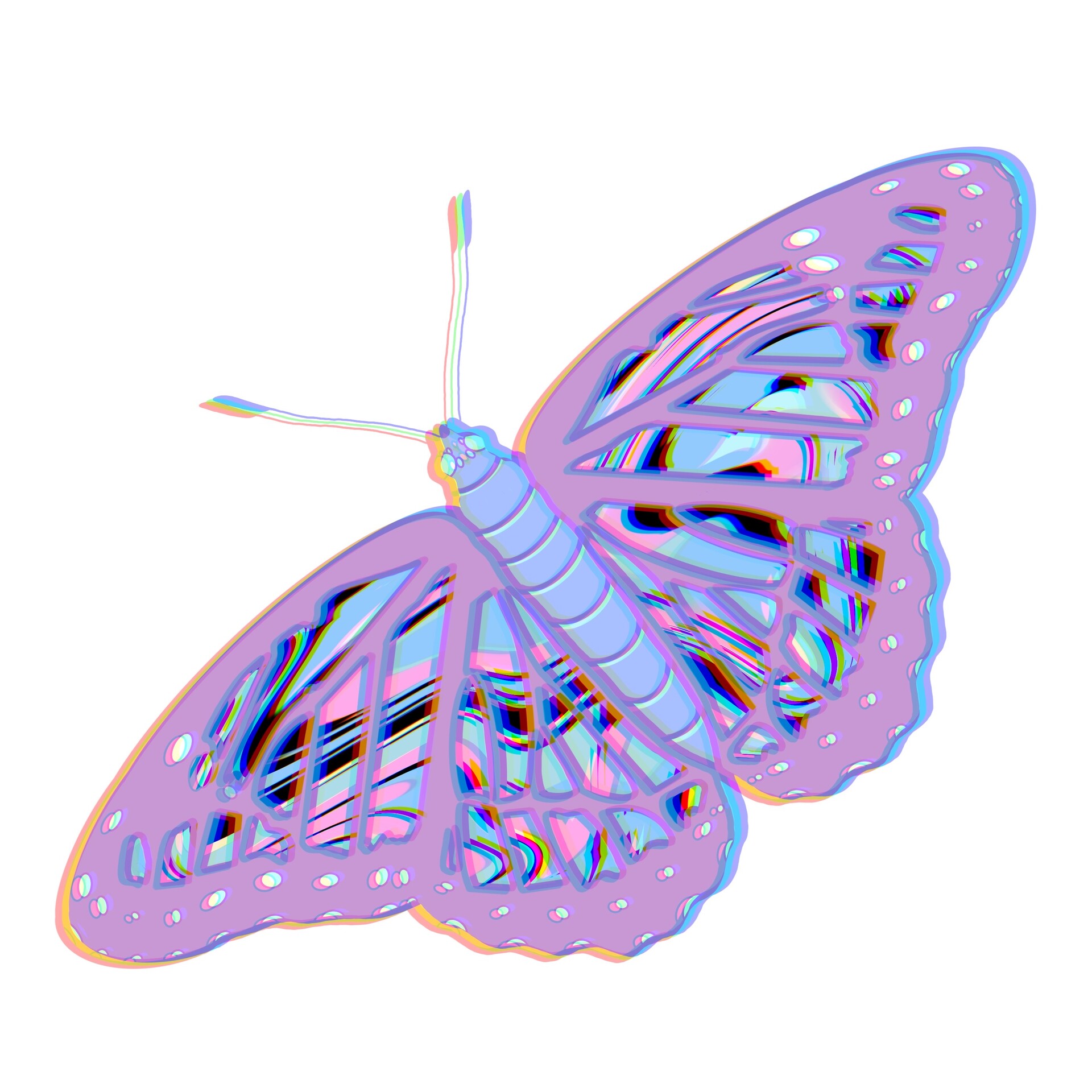 ArtStation - Purple Butterfly Sticker Design