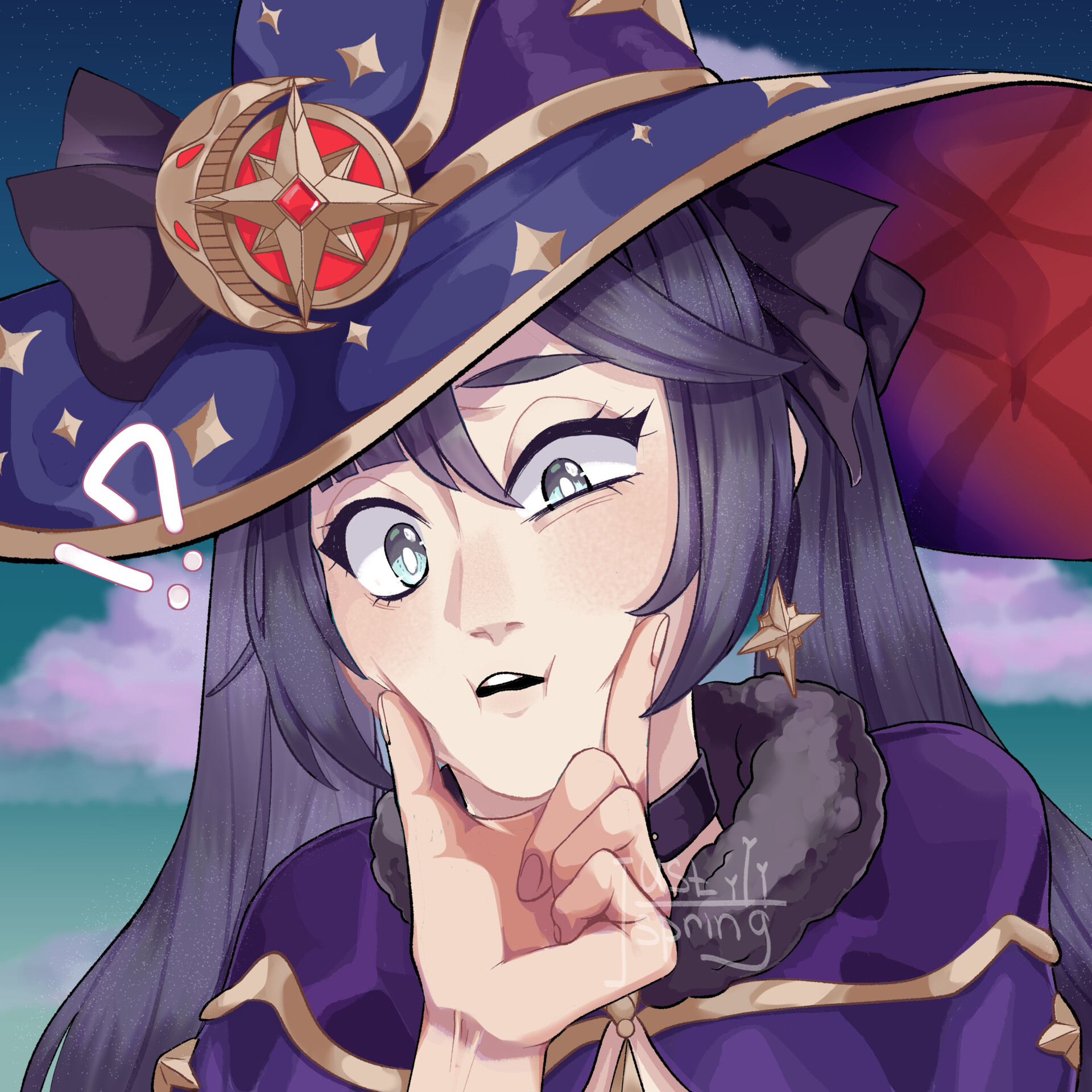 ArtStation - portrait of Mona from Genshin Inpact