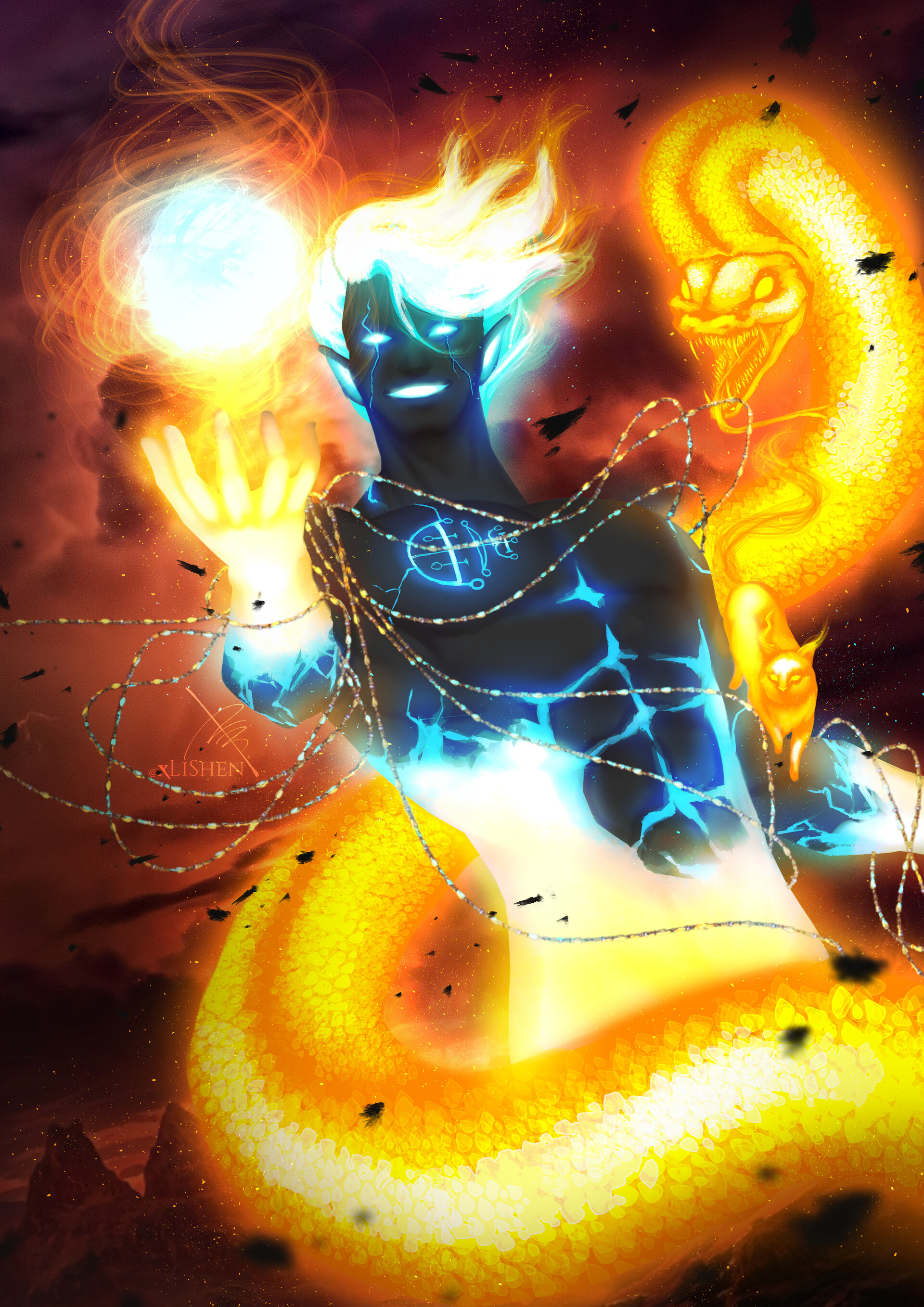 ArtStation - Efreet Djinn Fire Elemental 🔥