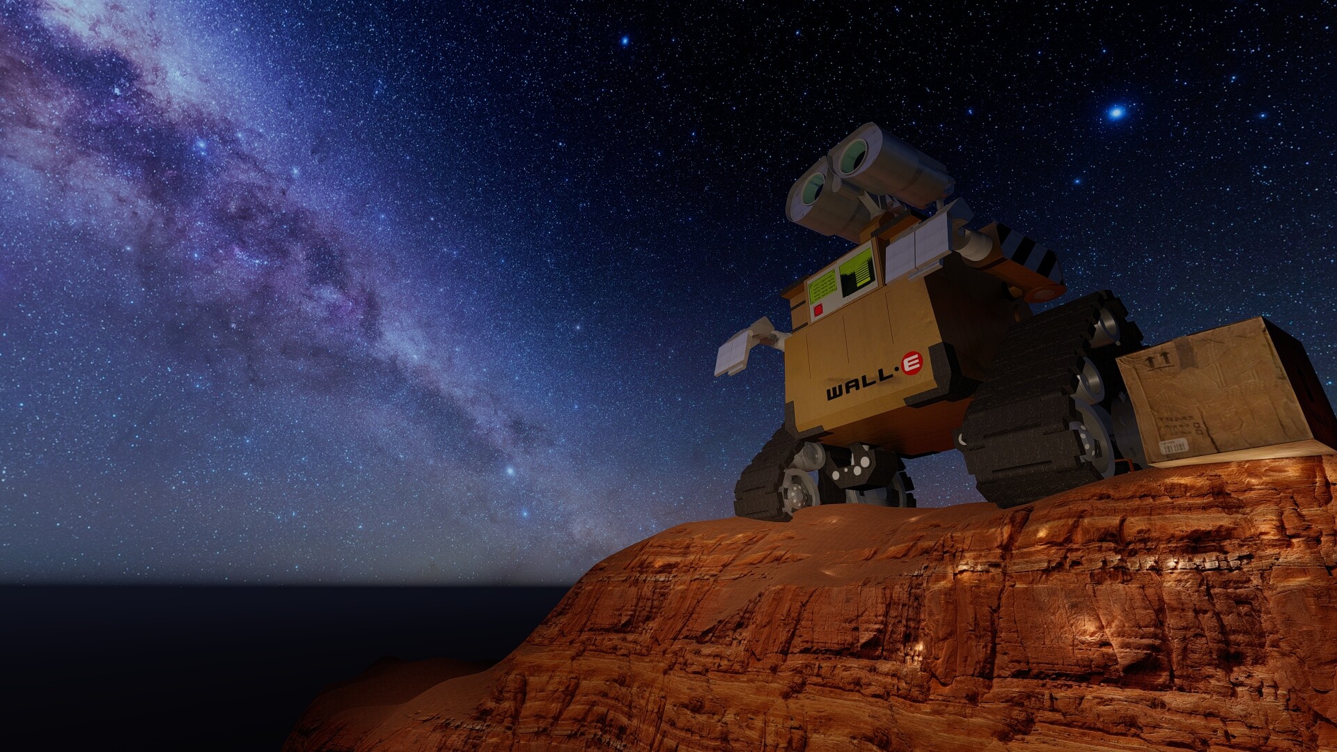 ArtStation - Wall-e under stars