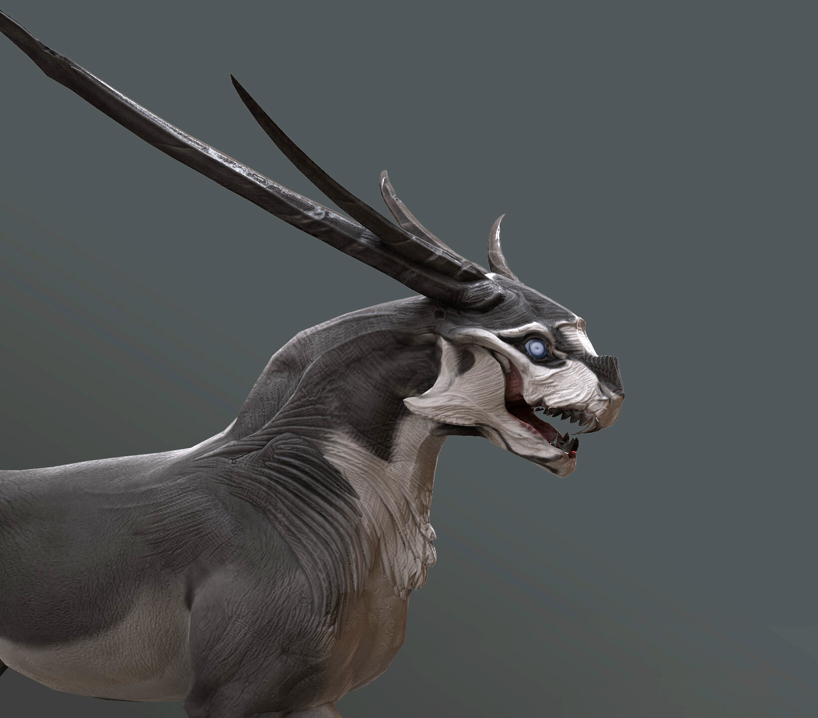 ArtStation - Zebra Dragon Creature Sculpt