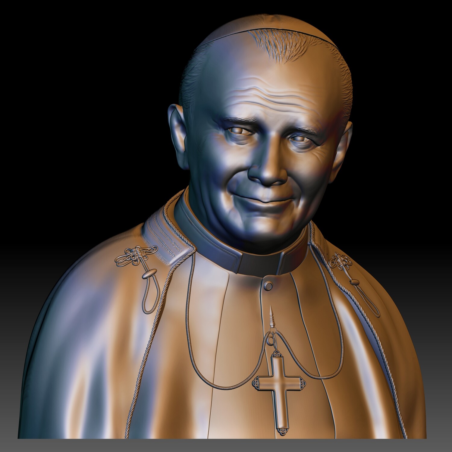 ArtStation - Pope John Paul II portrait 3d printable portrait