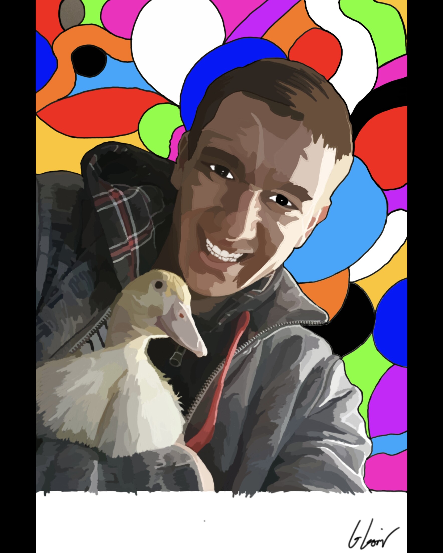 Lewis Lorimer - Posterized Digital Duck Selfie