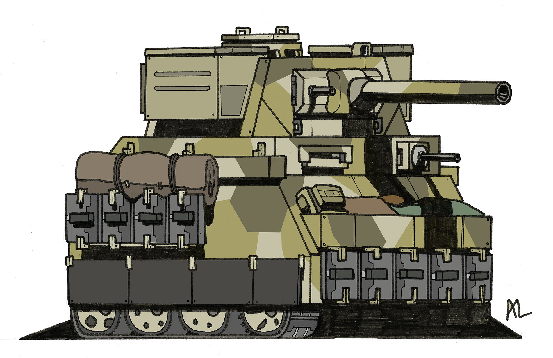 ArtStation - CB45 Heavy Armoured Bunker Piercing Tank