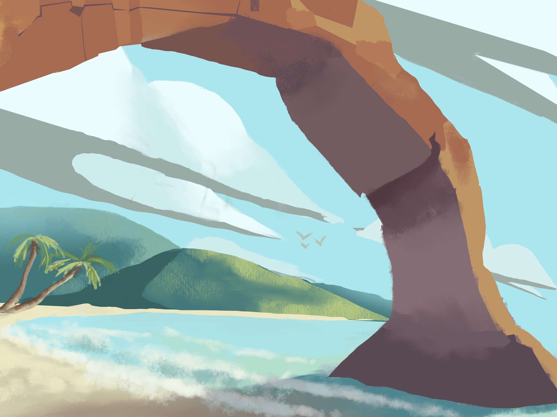 ArtStation - Beach Environment (stylized)