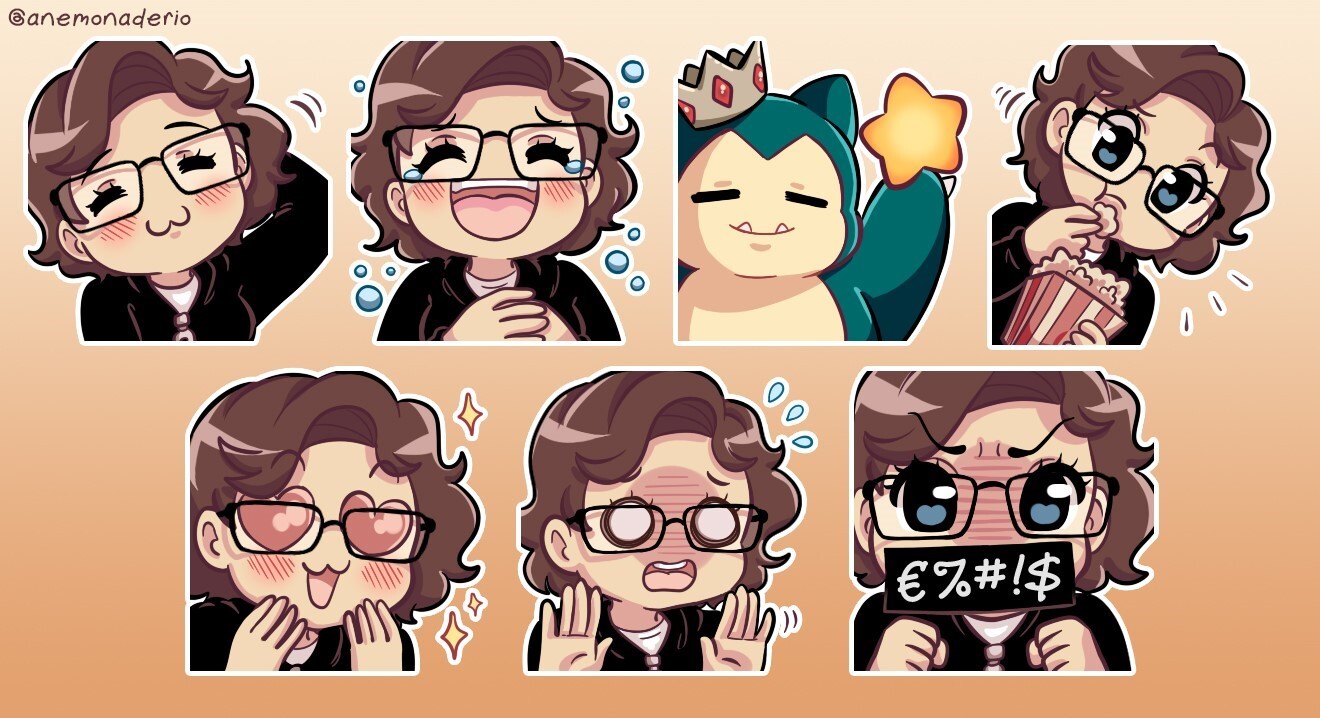 Anémona de Río - Twitch and facebook emotes for @vulpixia