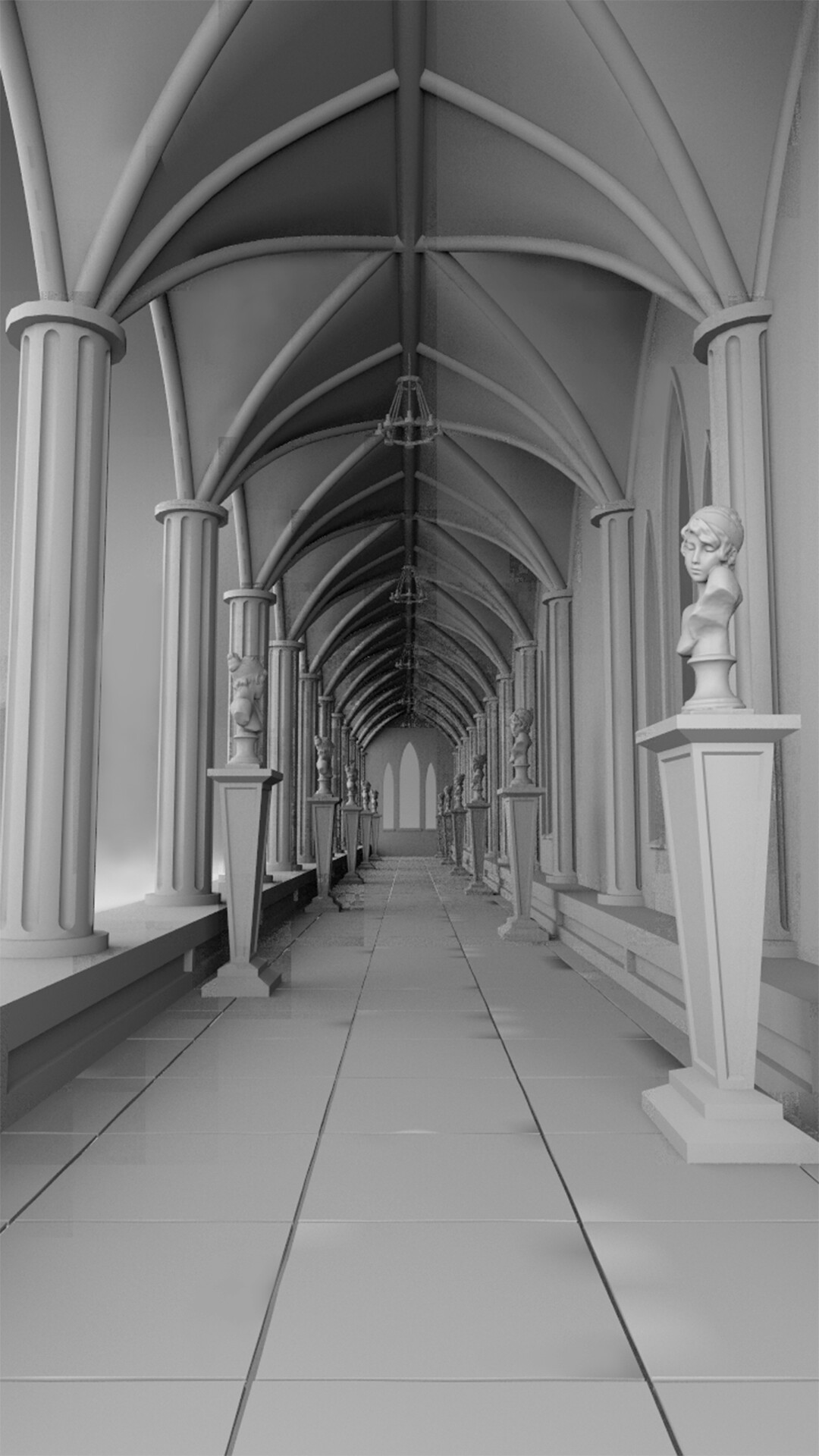 ArtStation - PROCEDURAL CHURCH HALLWAY