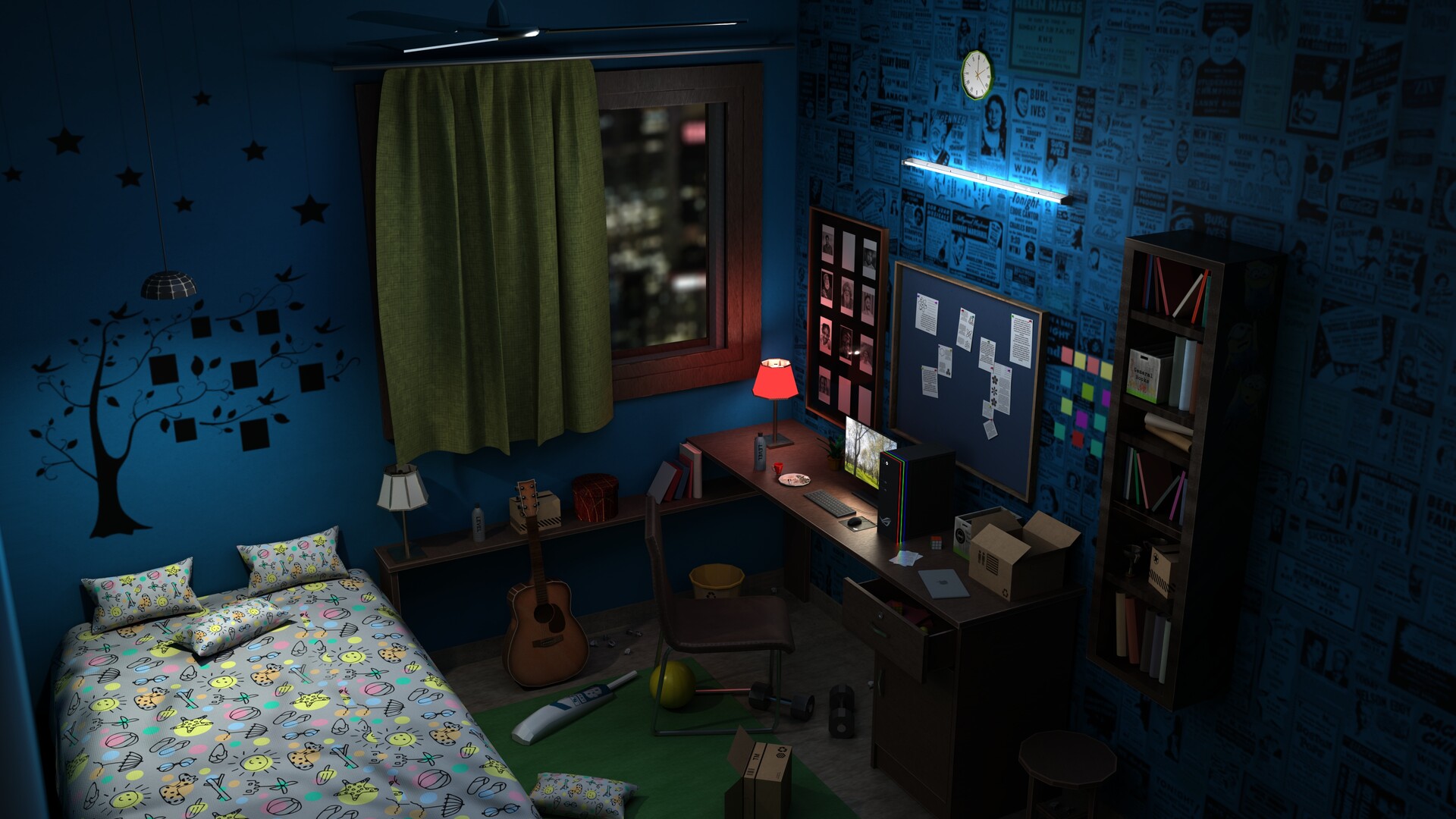 ArtStation - Low Poly Stylized Study Room