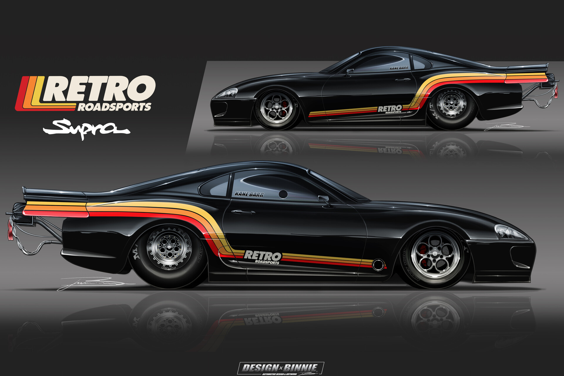 ArtStation - Retro Roadsports Street / Strip Supra