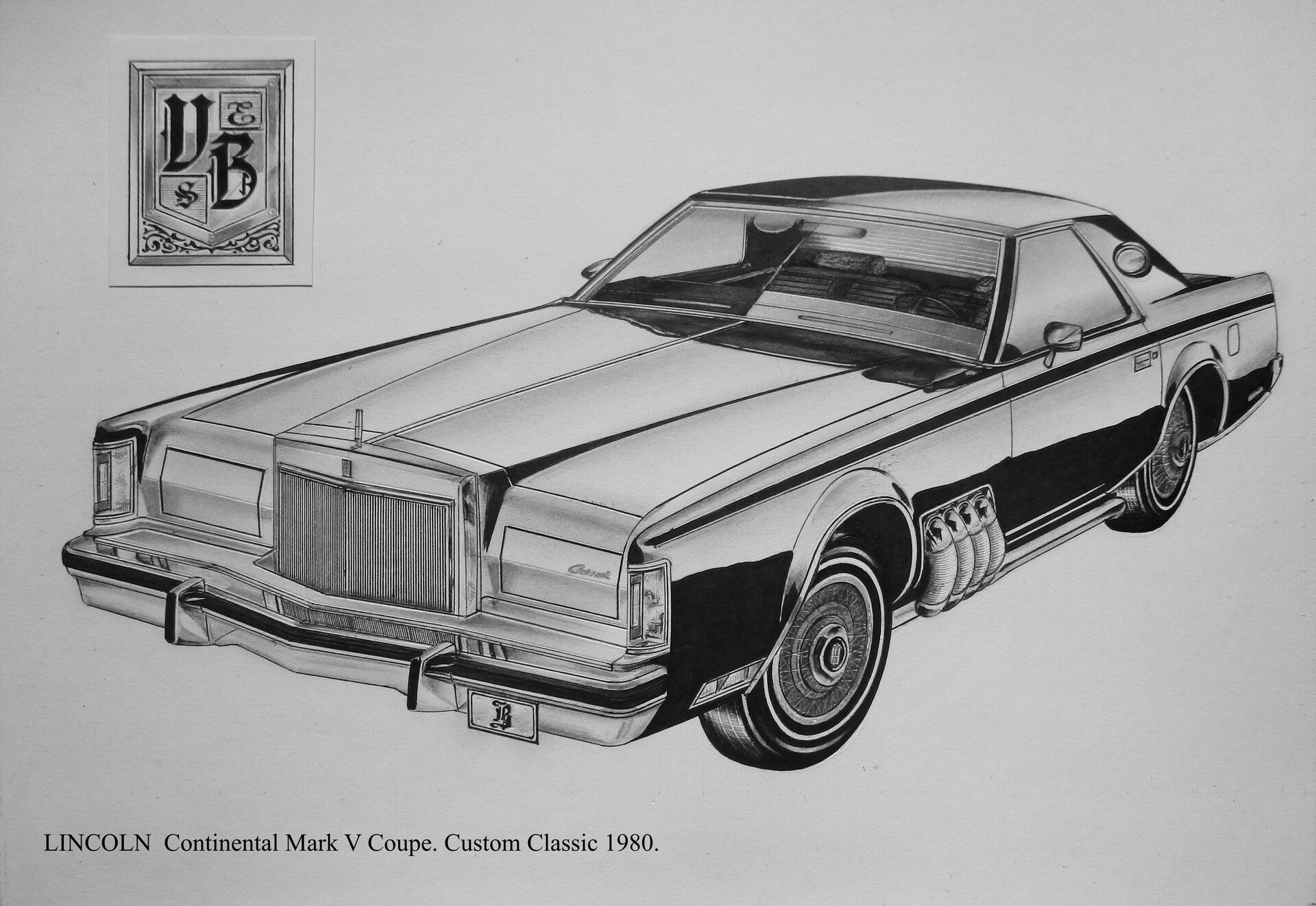 ArtStation - LINCOLN Continental Mark V Coupe Custom Classic 1980.
