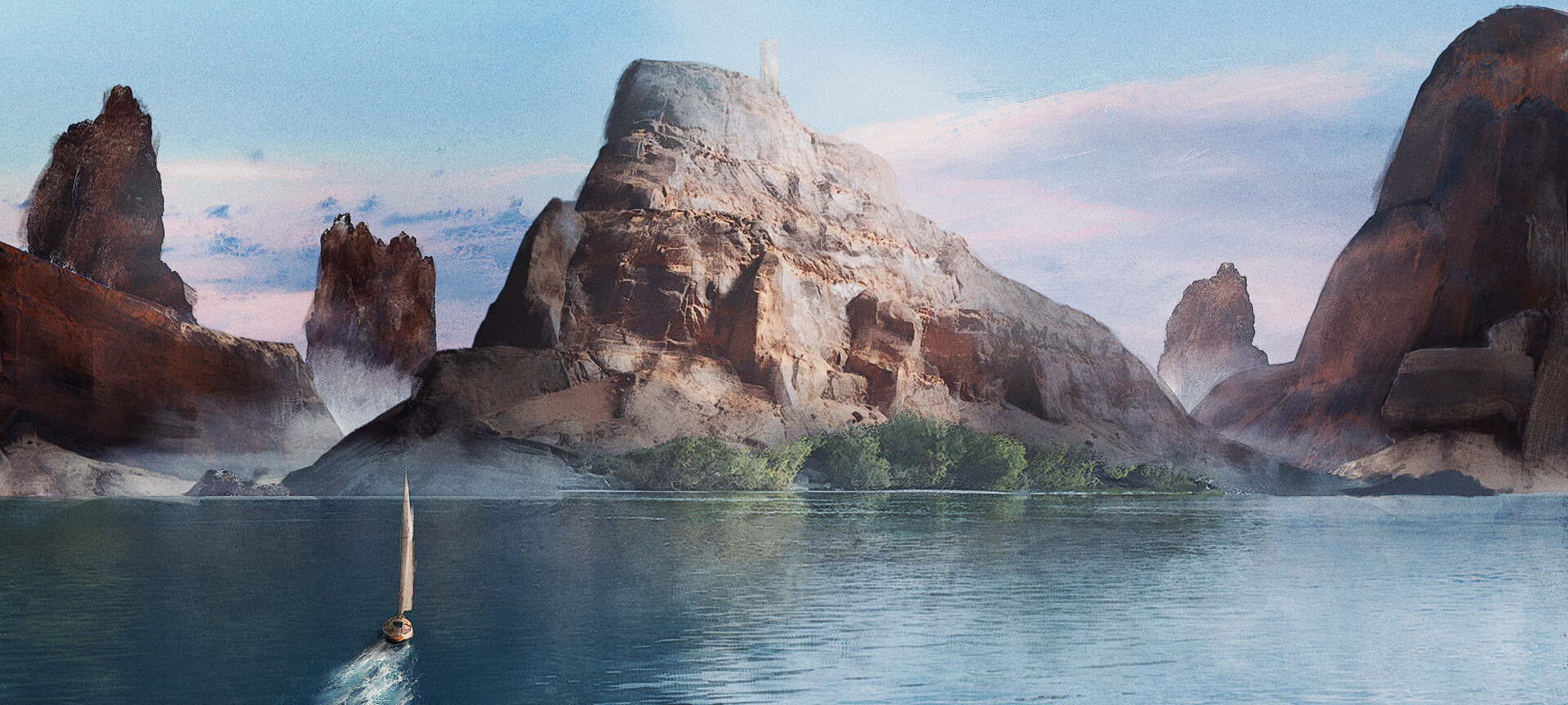 ArtStation - Blue lake islands