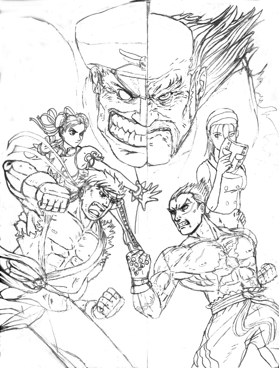 street fighter ryu coloring pages