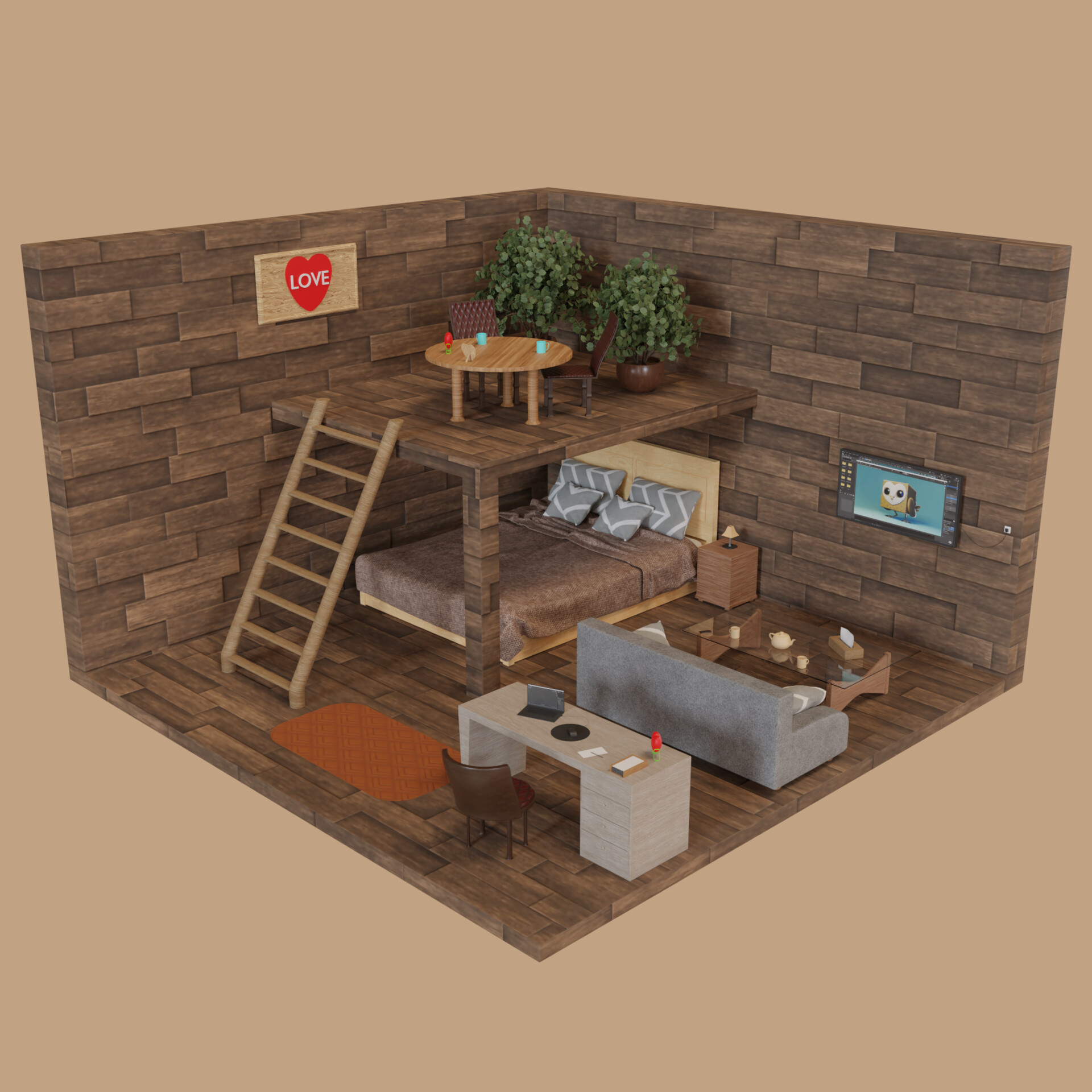 ArtStation - Wooden room