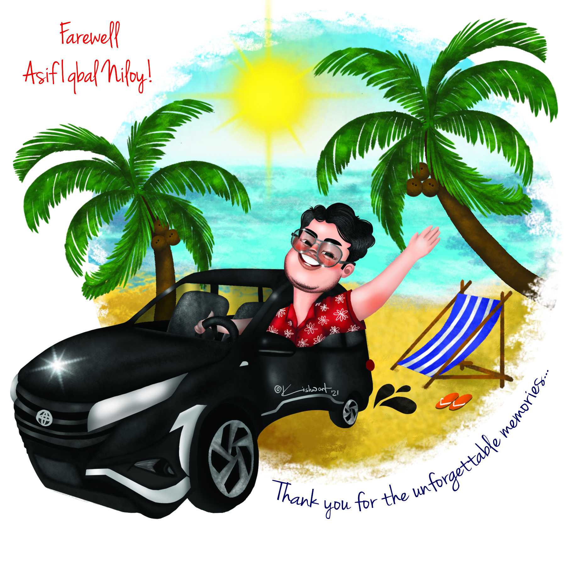 ArtStation - Cute Farewell Caricature