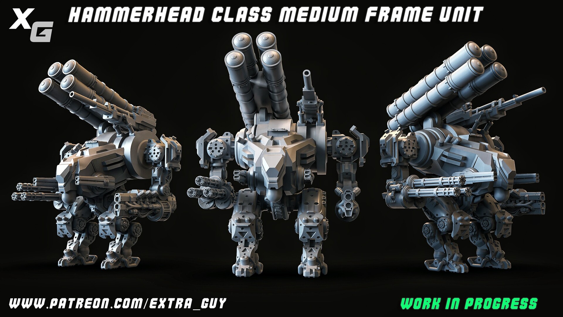 ArtStation - Hammerhead Class Medium Frame Mech 3D Printable