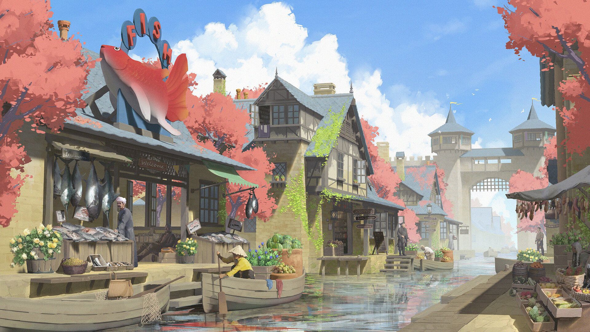 ArtStation - 河上小镇