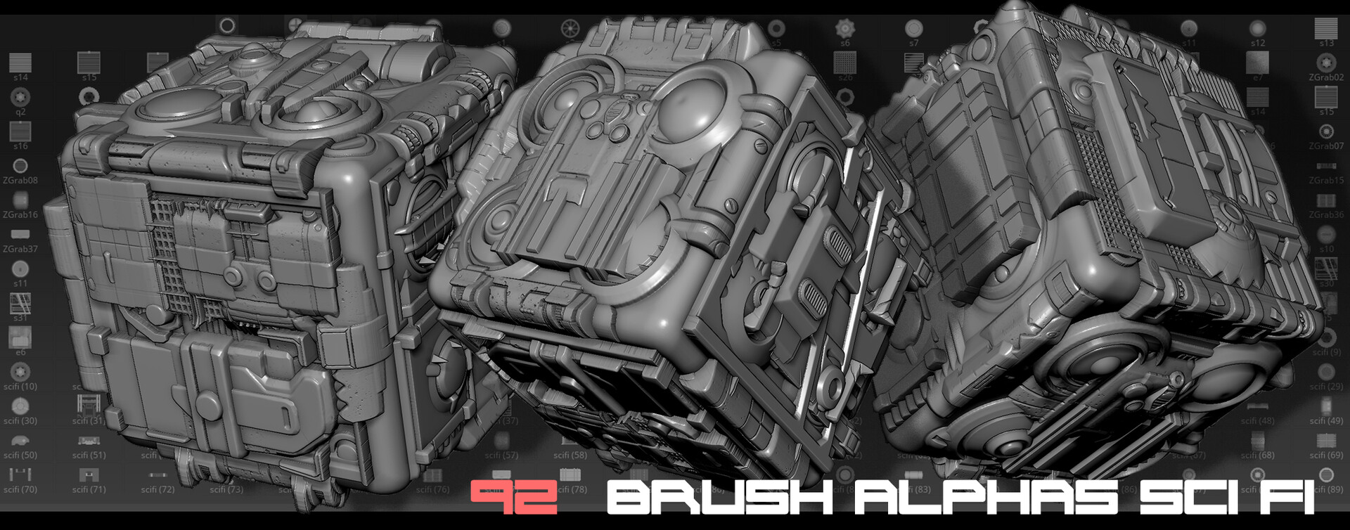 ArtStation - Zbrush Alphas Scifi 92