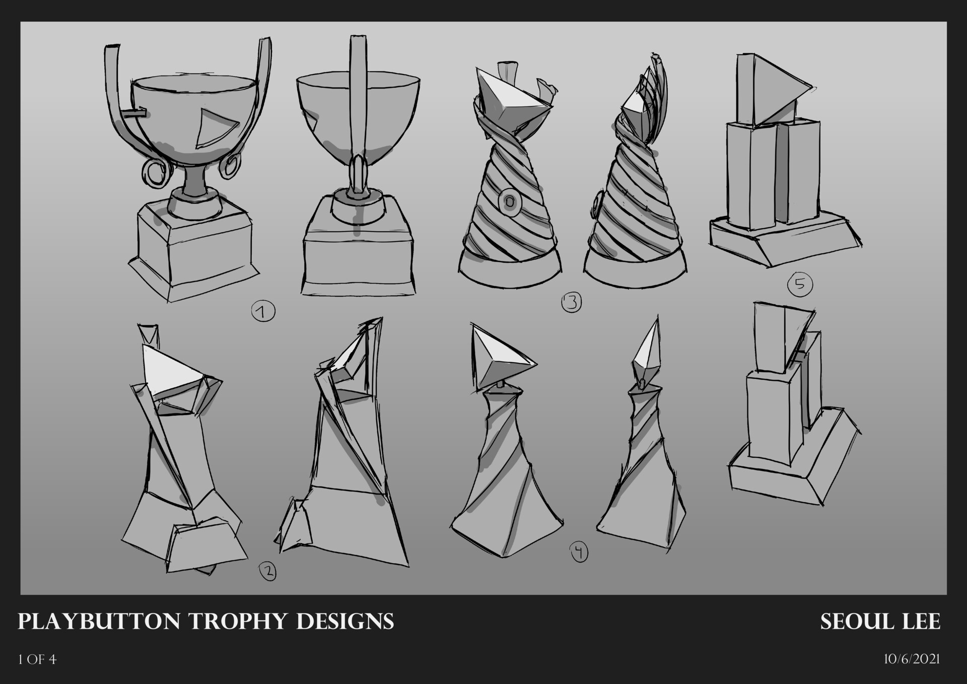 ArtStation - Playbutton Trophy Design Concepts